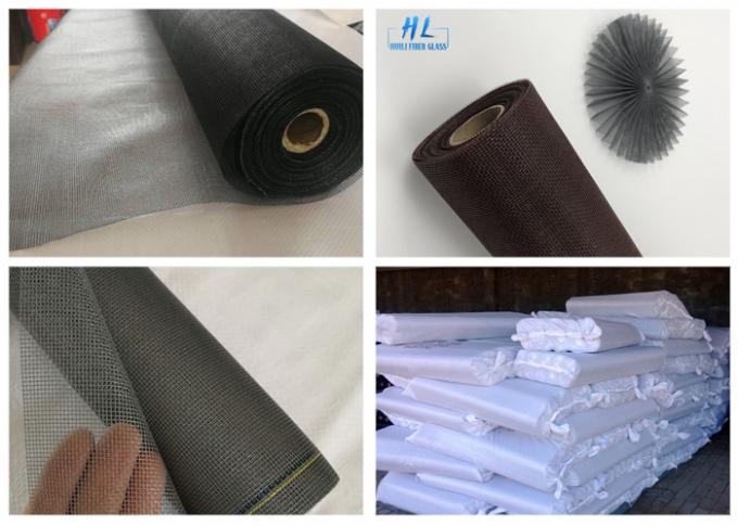 Brown PVC Coated Fiberglass Window Screen Insect Proof Mesh 4ft * 30m