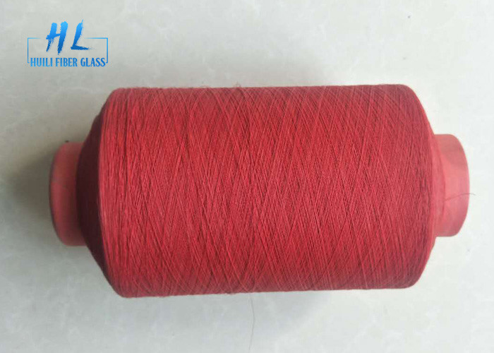 Red Color PVC Coated Fiberglass Yarn Heat Resisitant With Good Softness
